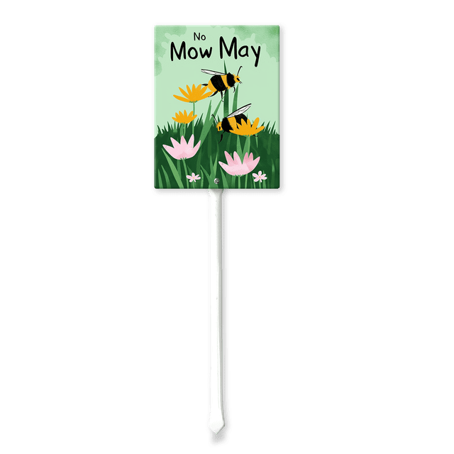 Eveokoki No Mow May Sign with Metal Stake 7 x 8.8 Inches No Mow May ...