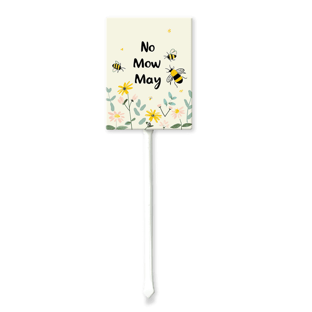 Eveokoki No Mow May Sign with Metal Stake 8 x 12 Inches No Mow May Yard ...