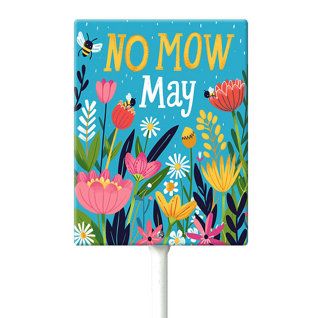 Eveokoki No Mow May Sign with Metal Stake 8 x 12 Inches No Mow May Yard ...