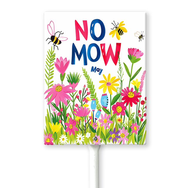 Eveokoki No Mow May Sign with Metal Stake 8 x 12 Inches No Mow May Yard ...