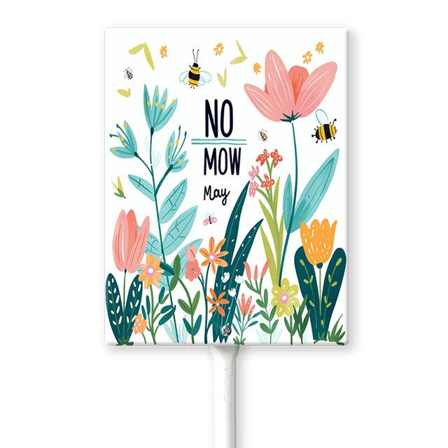 Eveokoki No Mow May Sign with Stake, 4.6 Inches by 6 Inches - Aluminum ...
