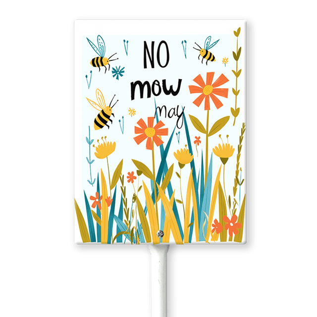 Eveokoki No Mow May Sign with Stake, 4.6 Inches by 6 Inches - Aluminum ...