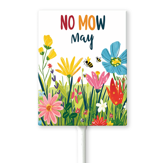 Eveokoki No Mow May Sign with Stake, 7 Inches by 8.8 Inches - Aluminum ...