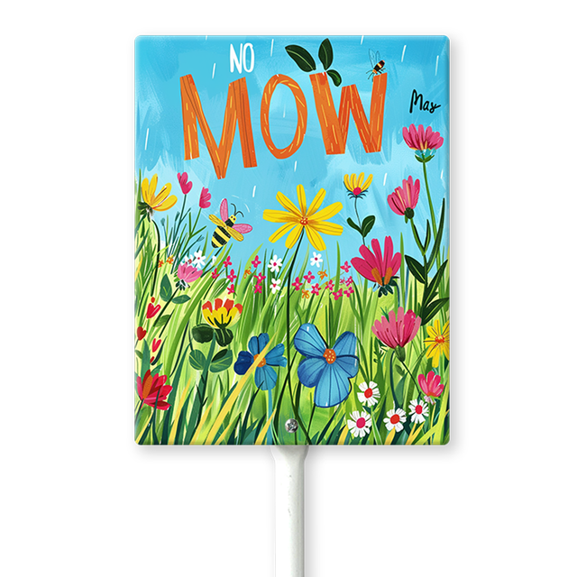 Eveokoki No Mow May Sign with Stake, 8 Inches by 12 Inches - Aluminum ...