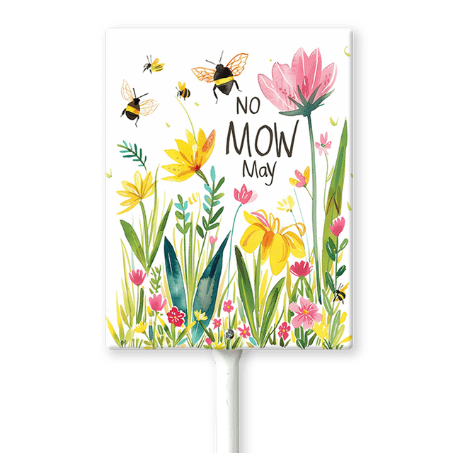Eveokoki No Mow May Sign with Stake, 8 Inches by 12 Inches - Aluminum ...
