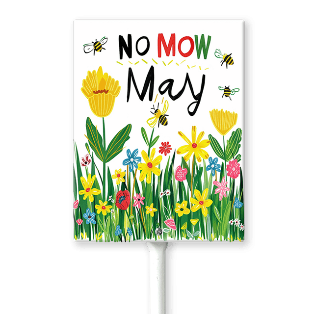 Eveokoki No Mow May Sign with Stake, 8 Inches by 12 Inches - Aluminum ...