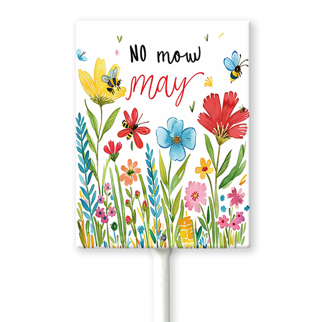 Eveokoki No Mow May Sign with Stake, 8 Inches by 12 Inches - Aluminum ...