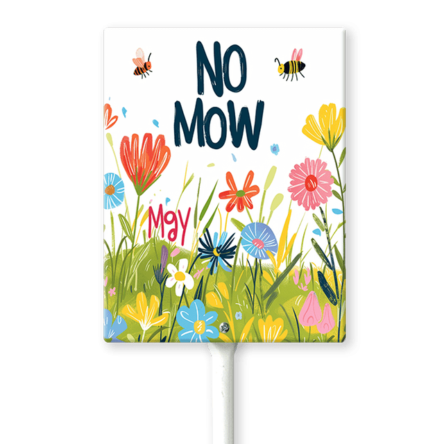 Eveokoki No Mow May Sign with Stake, 8 Inches by 12 Inches - Aluminum ...