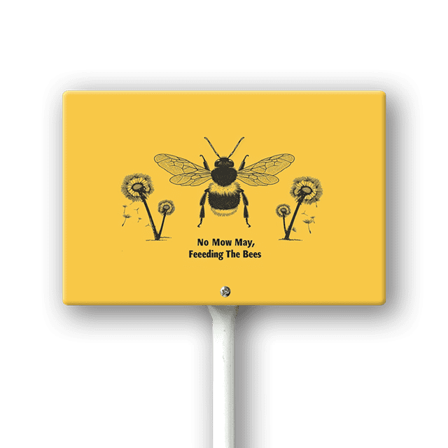 Eveokoki No Mow May We're Feeding The Bees Sign with Metal Stake 8 x 12 ...