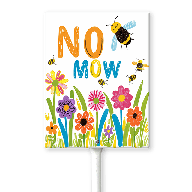 Eveokoki No Mow Sign with Metal Stake 4.6 x 6 Inches No Mow May Yard ...