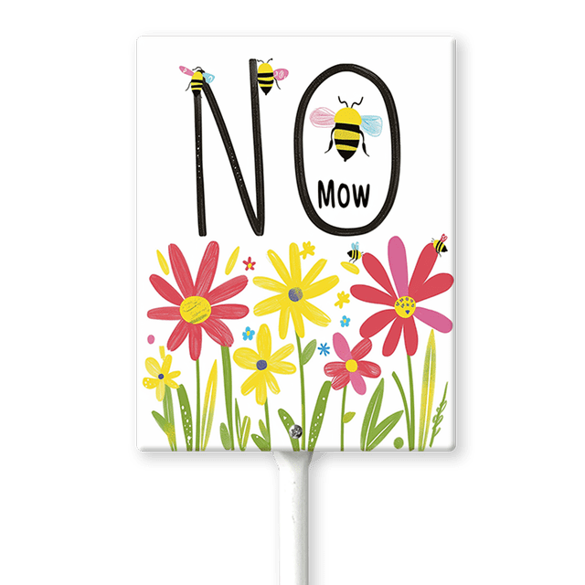Eveokoki No Mow Sign with Metal Stake 8 x 12 Inches No Mow May Yard ...