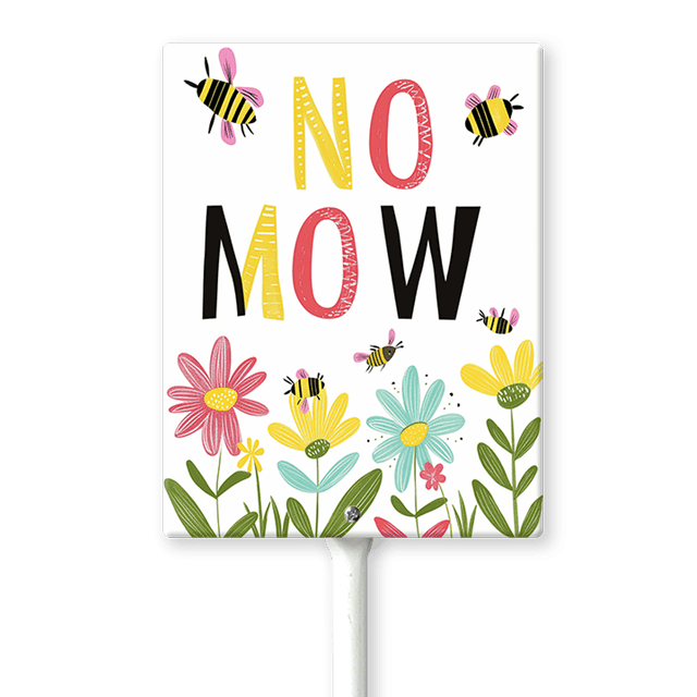 Eveokoki No Mow Sign with Stake, 4.6 Inches by 6 Inches - Aluminum - No ...