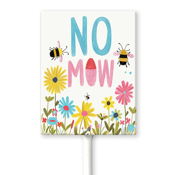 Eveokoki No Mow Sign with Stake, 4.6 Inches by 6 Inches - Aluminum - No ...