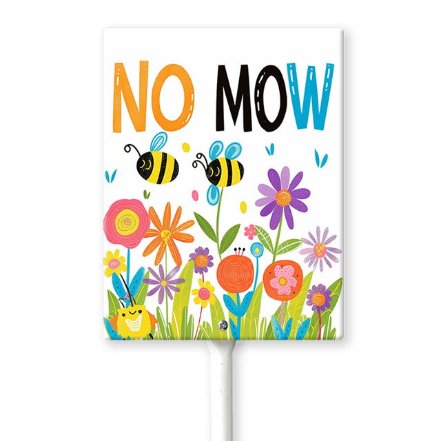 Eveokoki No Mow Sign with Stake, 4.6 Inches by 6 Inches - Aluminum - No ...