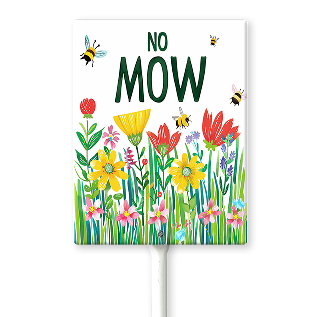 Eveokoki No Mow Sign with Stake, 4.6 Inches by 6 Inches - Aluminum - No ...