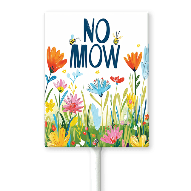Eveokoki No Mow Sign with Stake, 4.6 Inches by 6 Inches - Aluminum - No ...