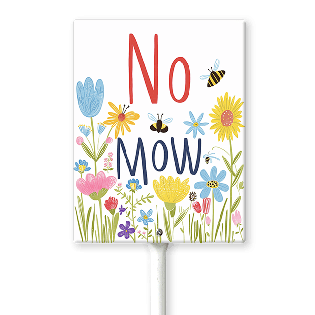 Eveokoki No Mow Sign with Stake, 7 Inches by 8.8 Inches - Aluminum - No ...