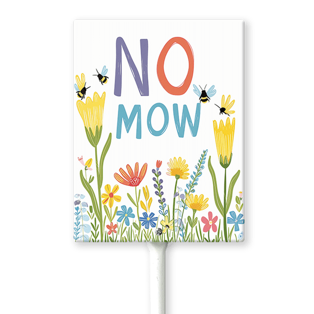 Eveokoki No Mow Sign with Stake, 7 Inches by 8.8 Inches - Aluminum - No ...