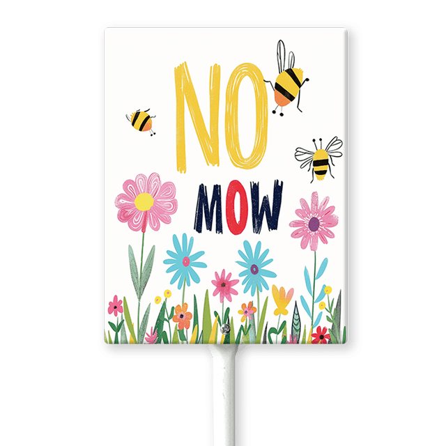 Eveokoki No Mow Sign with Stake, 7 Inches by 8.8 Inches - Aluminum - No ...