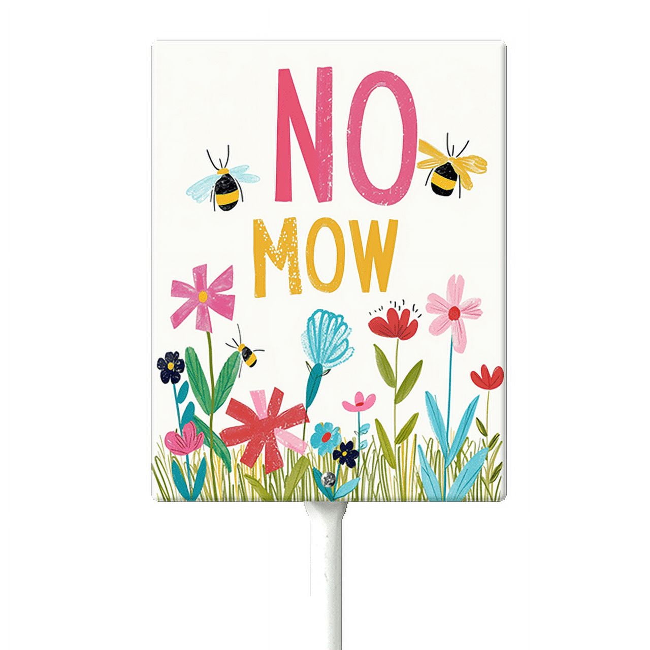 Eveokoki No Mow Sign with Stake, 8 Inches by 12 Inches - Aluminum - No Mow May Yard Sign for ...
