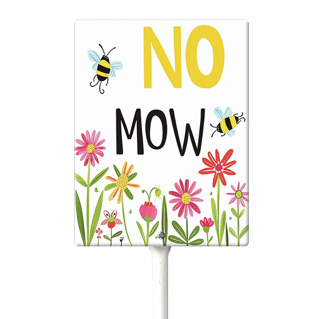 Eveokoki No Mow Sign with Stake, 8 Inches by 12 Inches - Aluminum - No ...