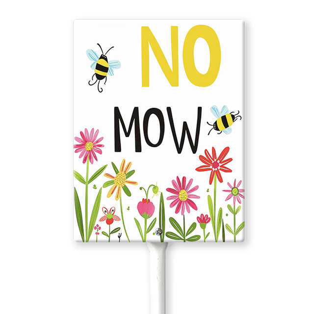 Eveokoki No Mow Sign with Stake, 8 Inches by 12 Inches - Aluminum - No ...