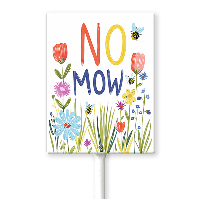 Eveokoki No Mow Sign with Stake, 8 Inches by 12 Inches - Aluminum - No ...