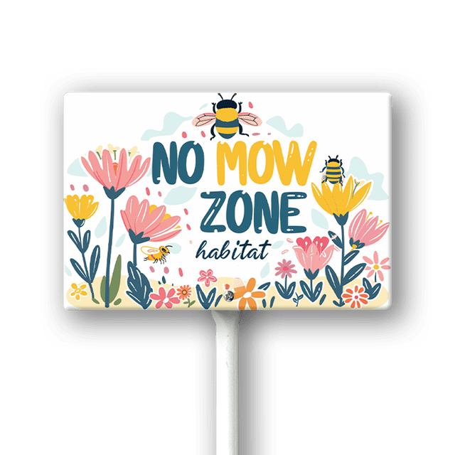 Eveokoki No Mow Zone Sign with Metal Stake 8 x 12 Inches No Mow May ...