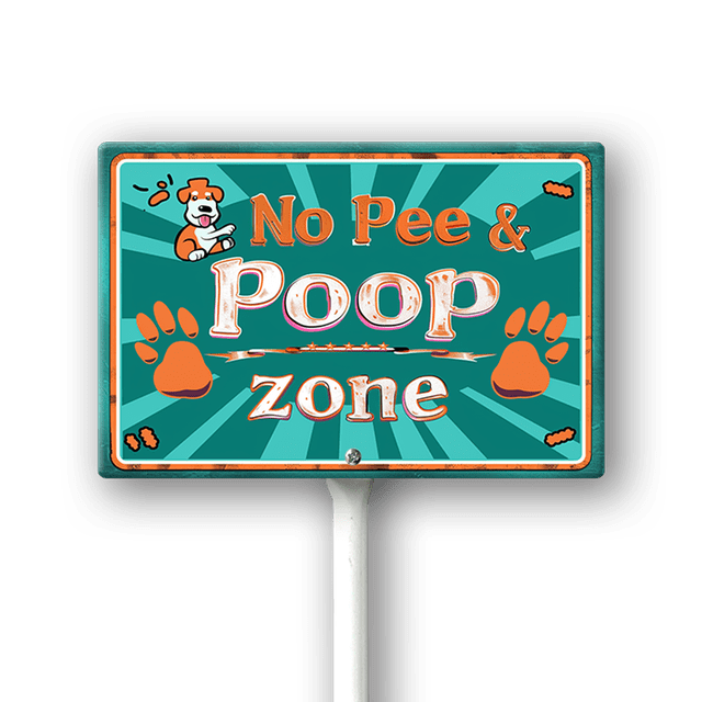 Eveokoki No Pee and Poop Zone Sign 12 x 8 Inches No Poop and Pee Dog ...