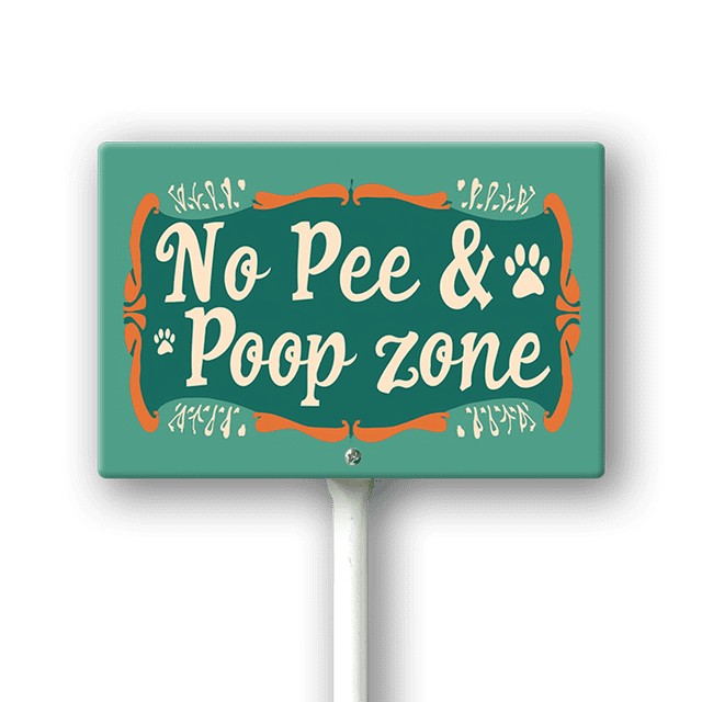 Eveokoki No Pee and Poop Zone Sign 12 x 8 Inches No Poop and Pee Dog ...