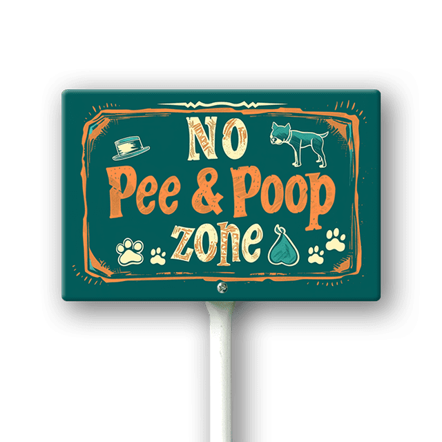 Eveokoki No Pee and Poop Zone Sign 12 x 8 Inches No Poop and Pee Dog ...