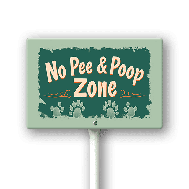 Eveokoki No Pee and Poop Zone Sign 12 x 8 Inches No Poop and Pee Dog ...
