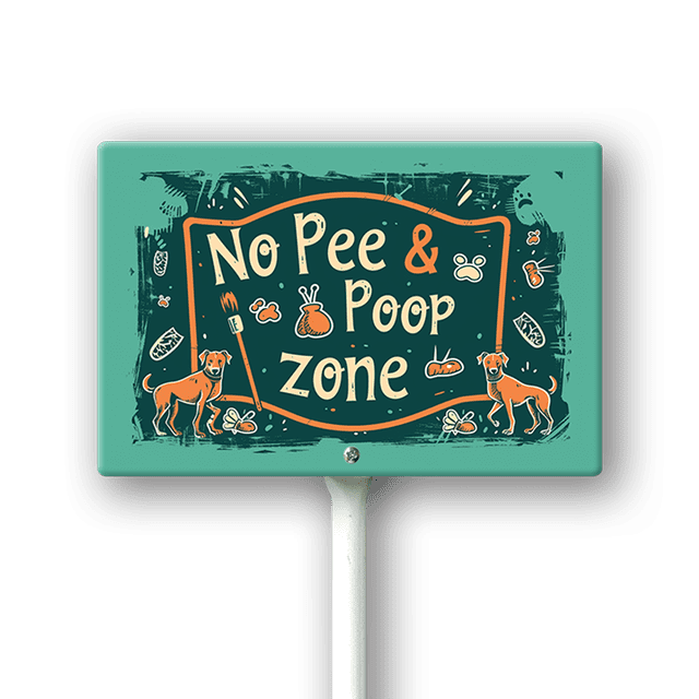 Eveokoki No Pee and Poop Zone Sign 12 x 8 Inches No Poop and Pee Dog ...