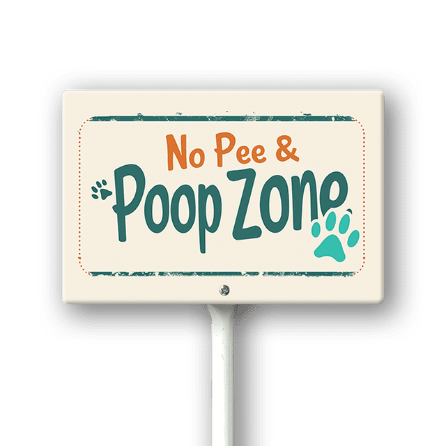 Eveokoki No Pee and Poop Zone Sign 12 x 8 Inches No Poop and Pee Dog ...