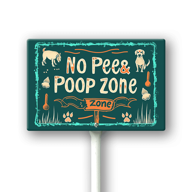 Eveokoki No Pee and Poop Zone Sign 12 x 8 Inches No Poop and Pee Dog ...