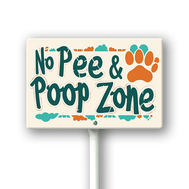 Eveokoki No Pee and Poop Zone Sign 12 x 8 Inches No Poop and Pee Dog ...