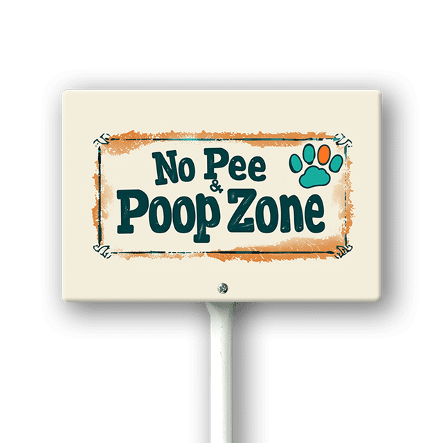 Eveokoki No Pee and Poop Zone Sign 12 x 8 Inches No Poop and Pee Dog ...