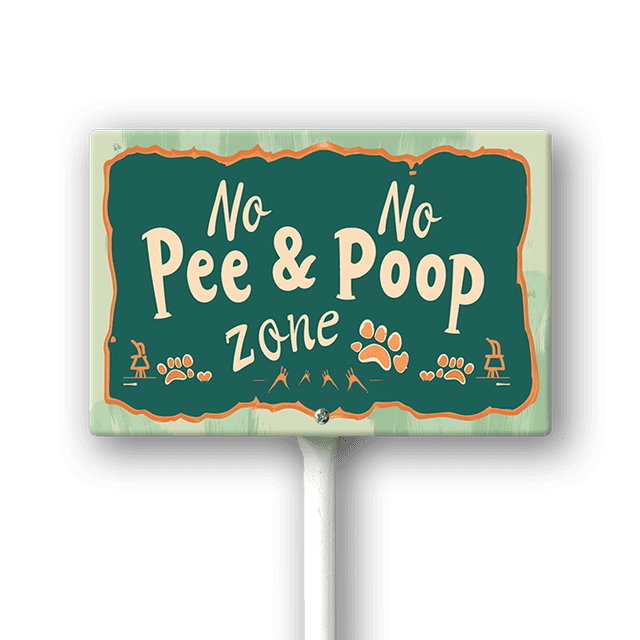 Eveokoki No Pee and Poop Zone Sign 12 x 8 Inches No Poop and Pee Dog ...