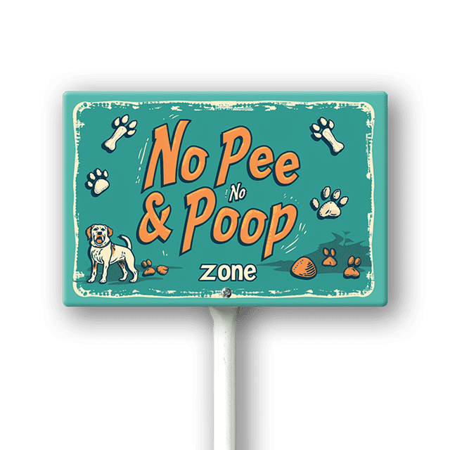 Eveokoki No Pee and Poop Zone Sign 12 x 8 Inches No Poop and Pee Dog ...