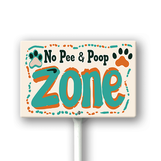 Eveokoki No Pee and Poop Zone Sign 12 x 8 Inches No Poop and Pee Dog ...