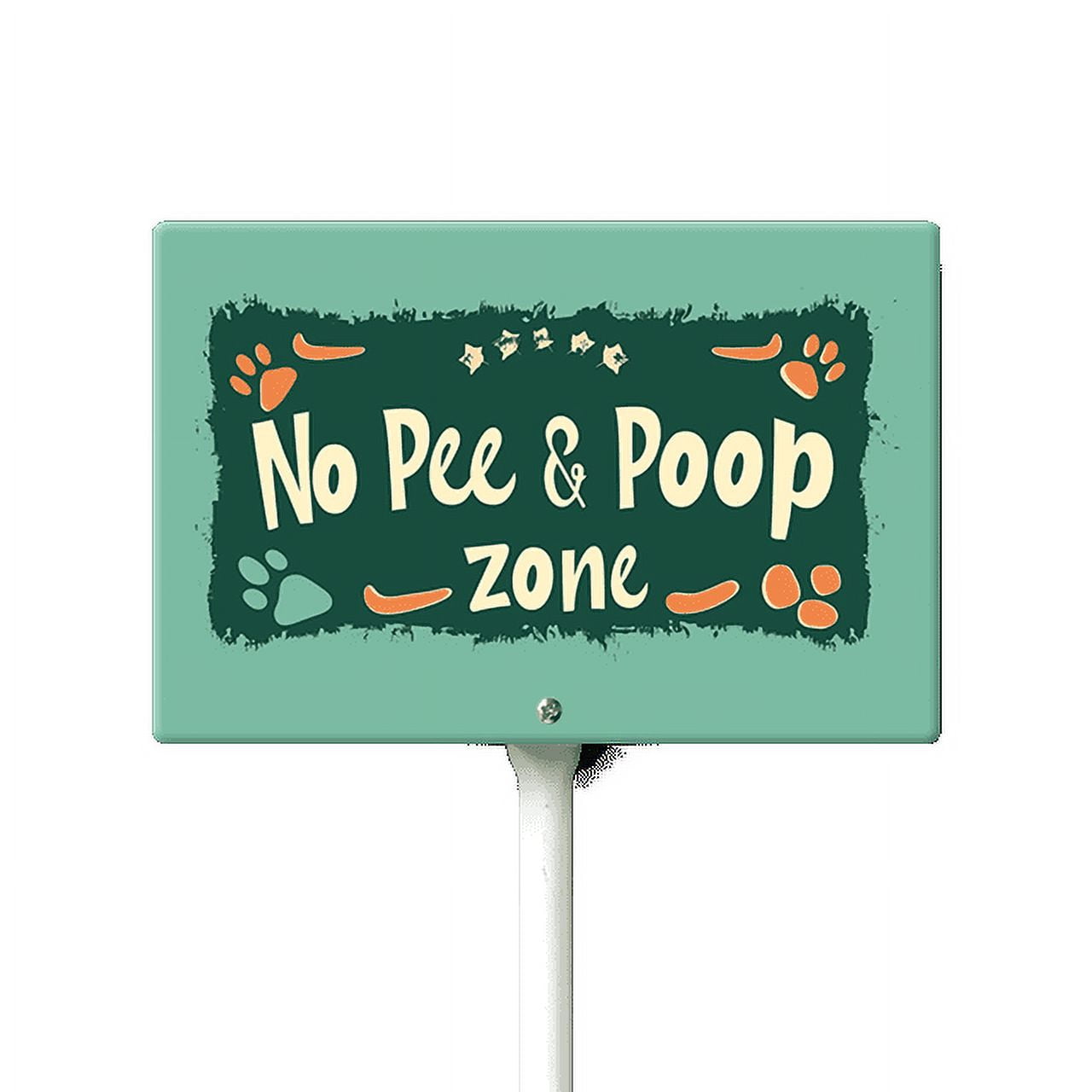 Eveokoki No Pee and Poop Zone Sign 12 x 8 Inches No Poop and Pee Dog ...