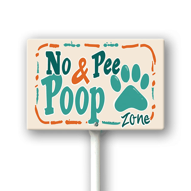 Eveokoki No Pee and Poop Zone Sign 12 x 8 Inches No Poop and Pee Dog ...