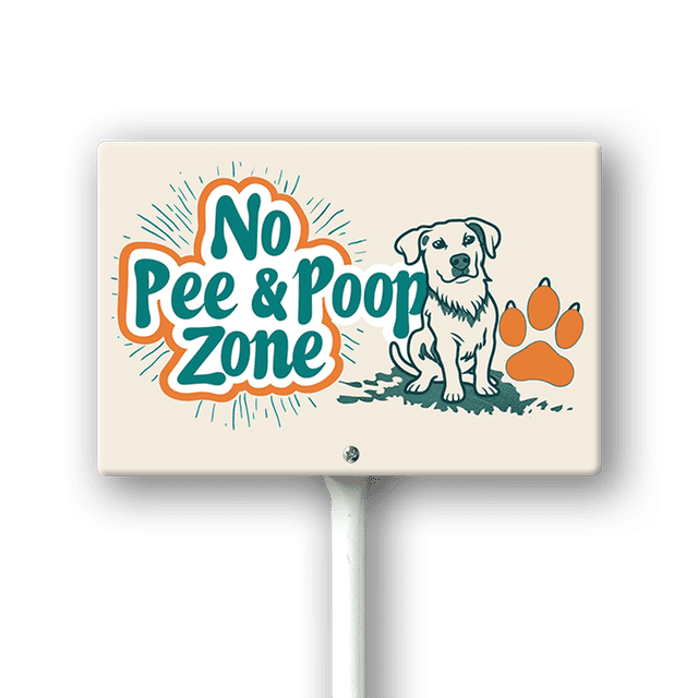 Eveokoki No Pee and Poop Zone Sign 12 x 8 Inches No Poop and Pee Dog ...