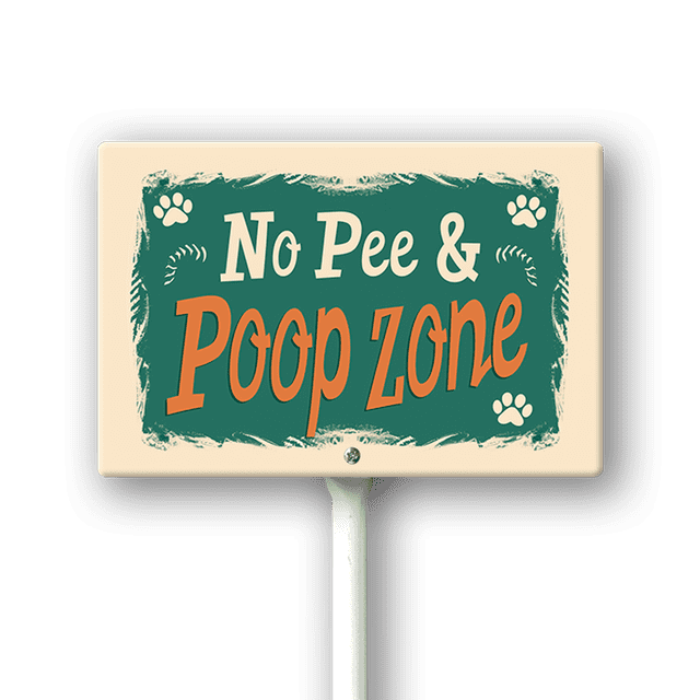Eveokoki No Pee and Poop Zone Sign 12 x 8 Inches No Poop and Pee Dog ...