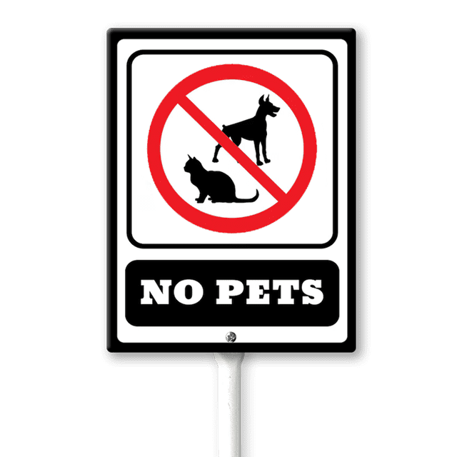 Eveokoki No Pet 12" x 8" Yard Sign with Metal Stakes, UVresistance ...