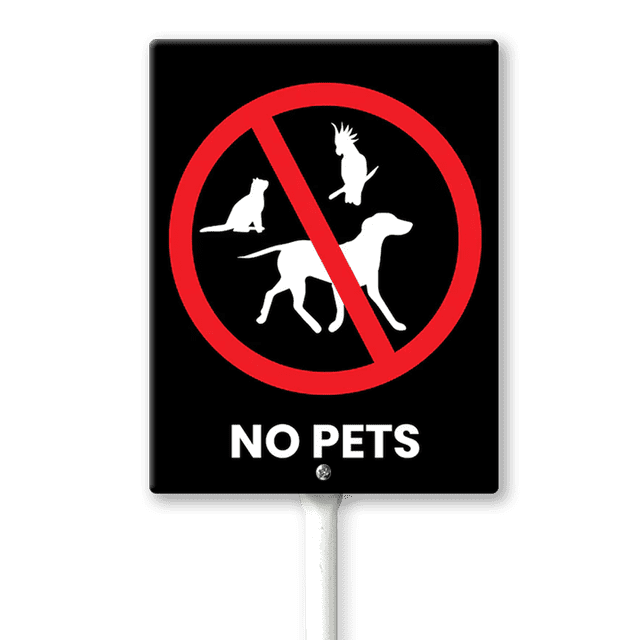 Eveokoki No Pets 12" x 8" Yard Sign with Metal Stakes, UVresistance ...