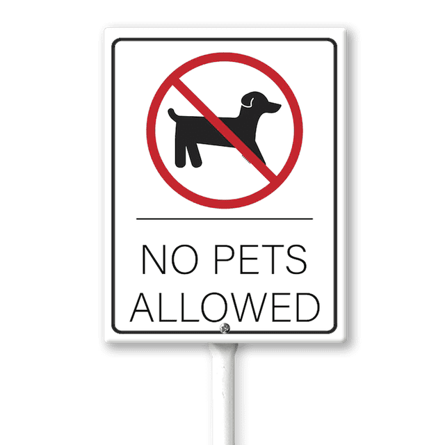 Eveokoki No Pets Allowed 12" x 8" Yard Sign with Metal Stakes ...