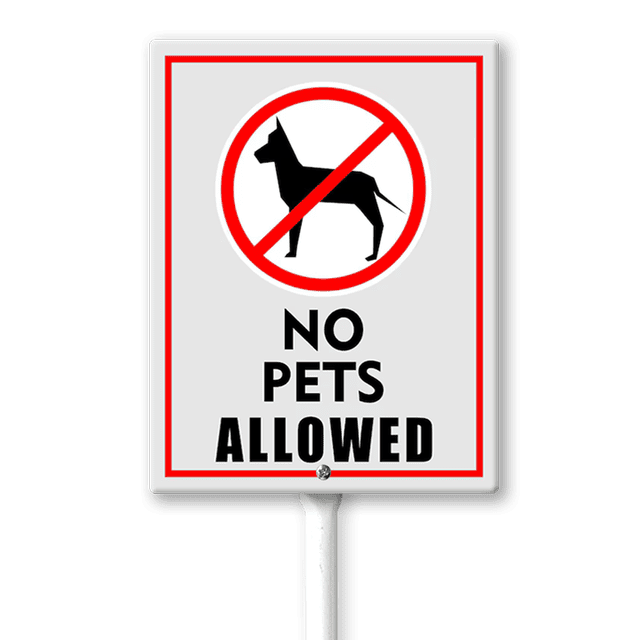 Eveokoki No Pets Allowed 8.8" x 7" Yard Sign with Metal Stakes ...