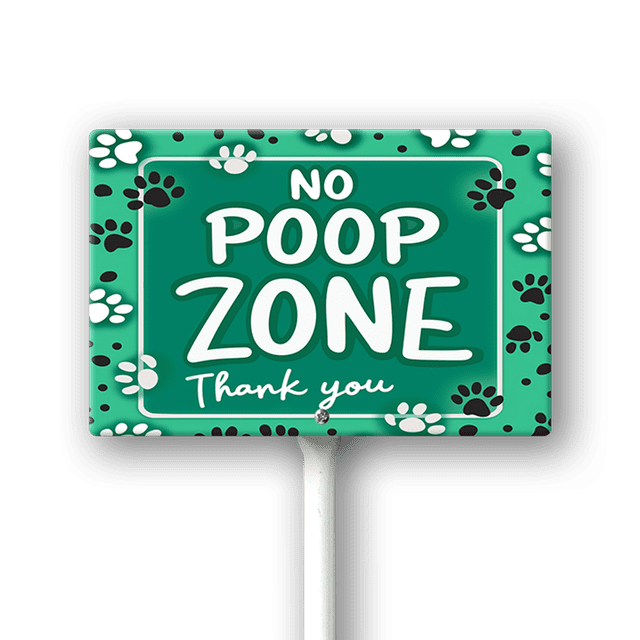 Eveokoki No Poop Zone Thank You Yard Sign, Large 12x8 inch Aluminum ...