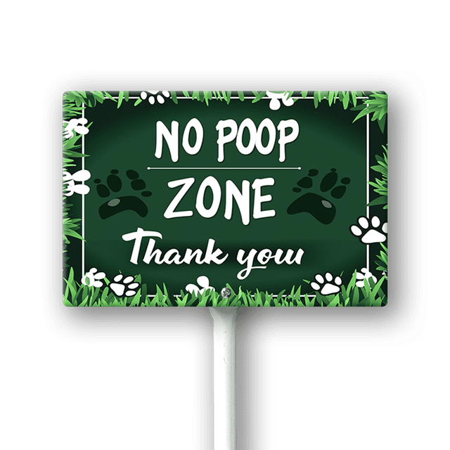 Eveokoki No Poop Zone Thank You Yard Sign, Large 12x8 inch Aluminum ...